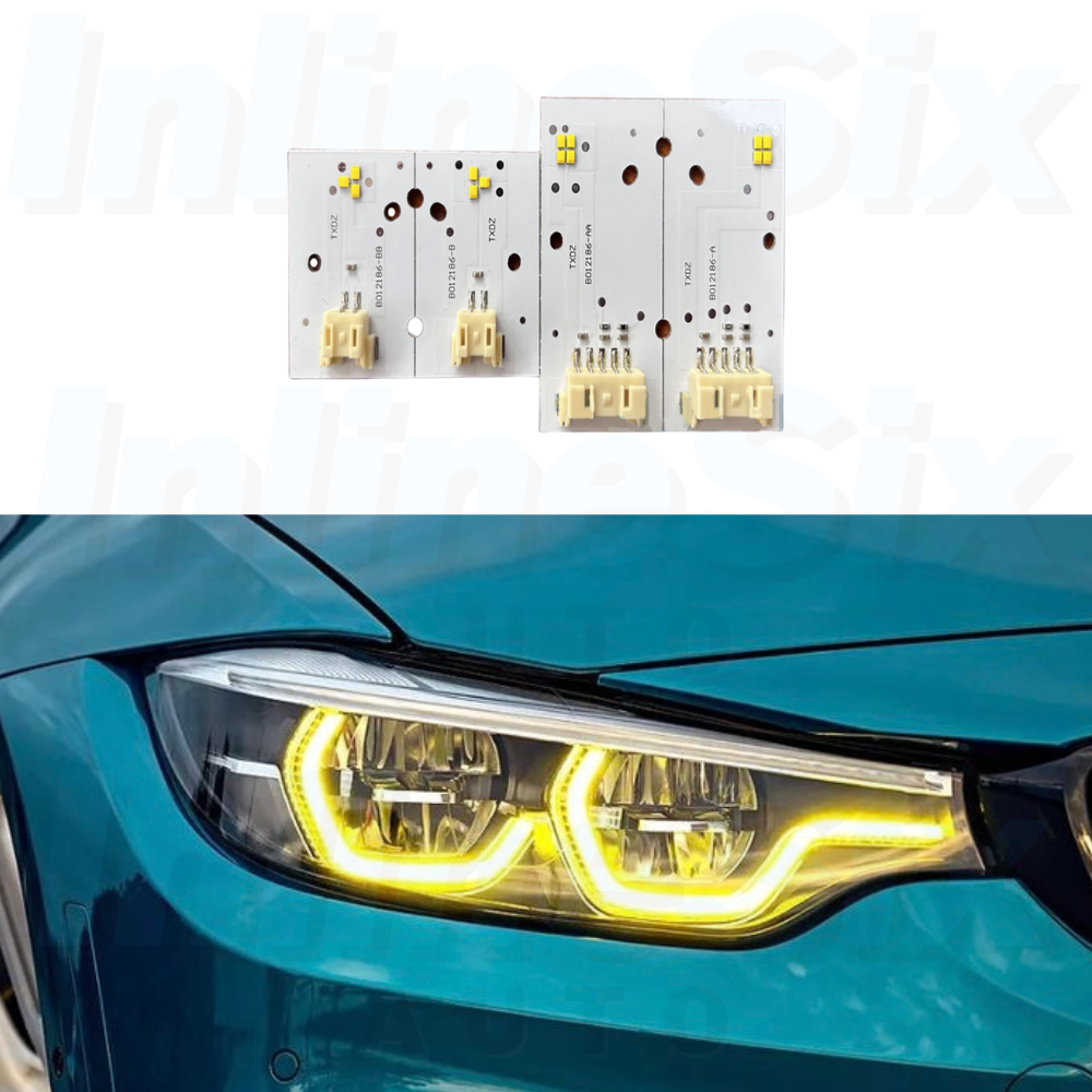 Yellow CSL-Style Headlight DRL LED Boards for BMW F32/F80/F82 M3/M4 ...