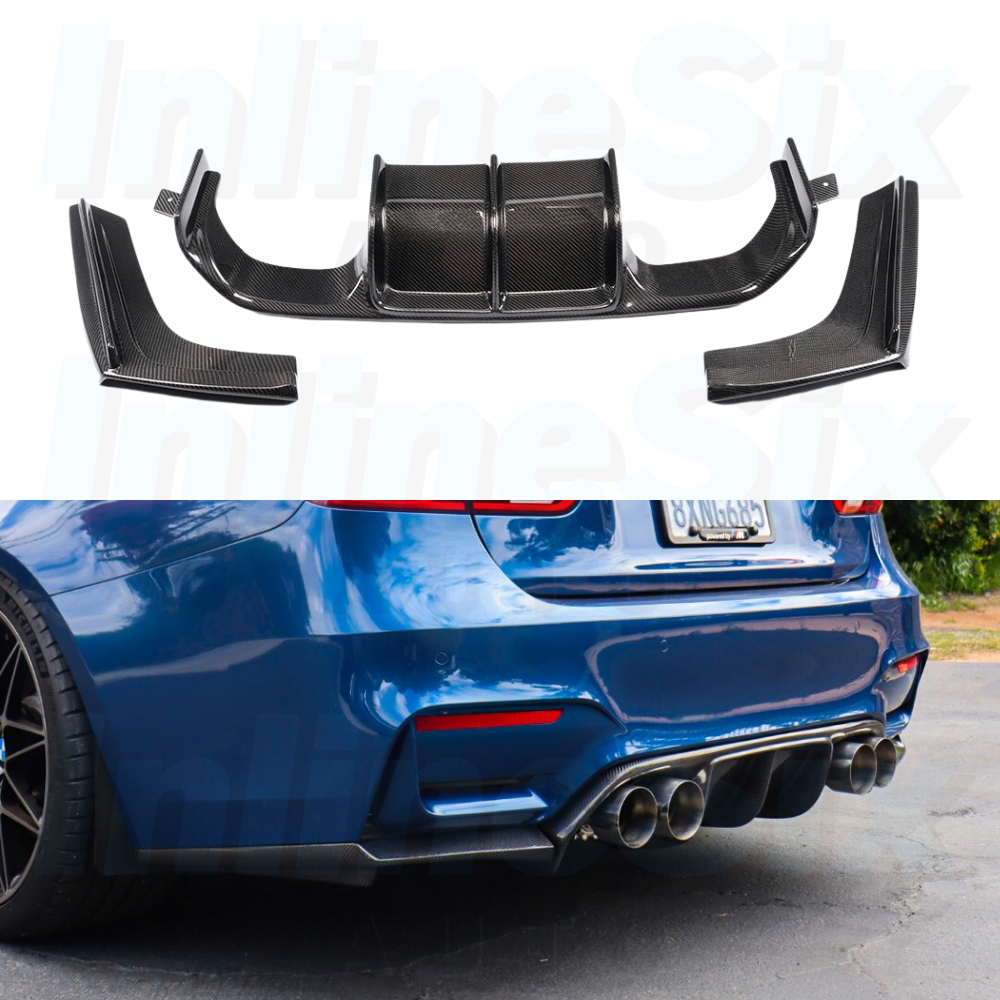 Carbon Fiber V-Style Diffuser for BMW F80/F82 M3/M4 – Inline Six Auto