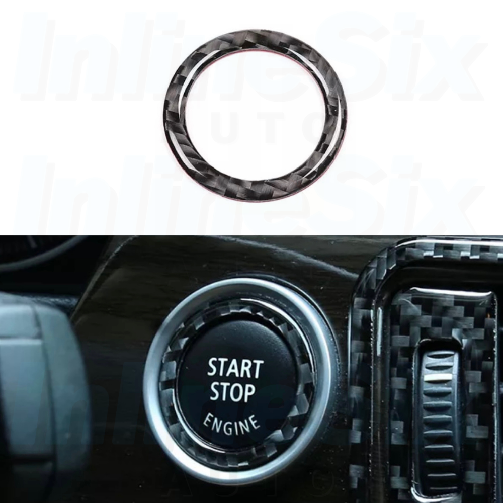 Engine Start Button Carbon Fiber Start Stop Button Trim Cover For ...