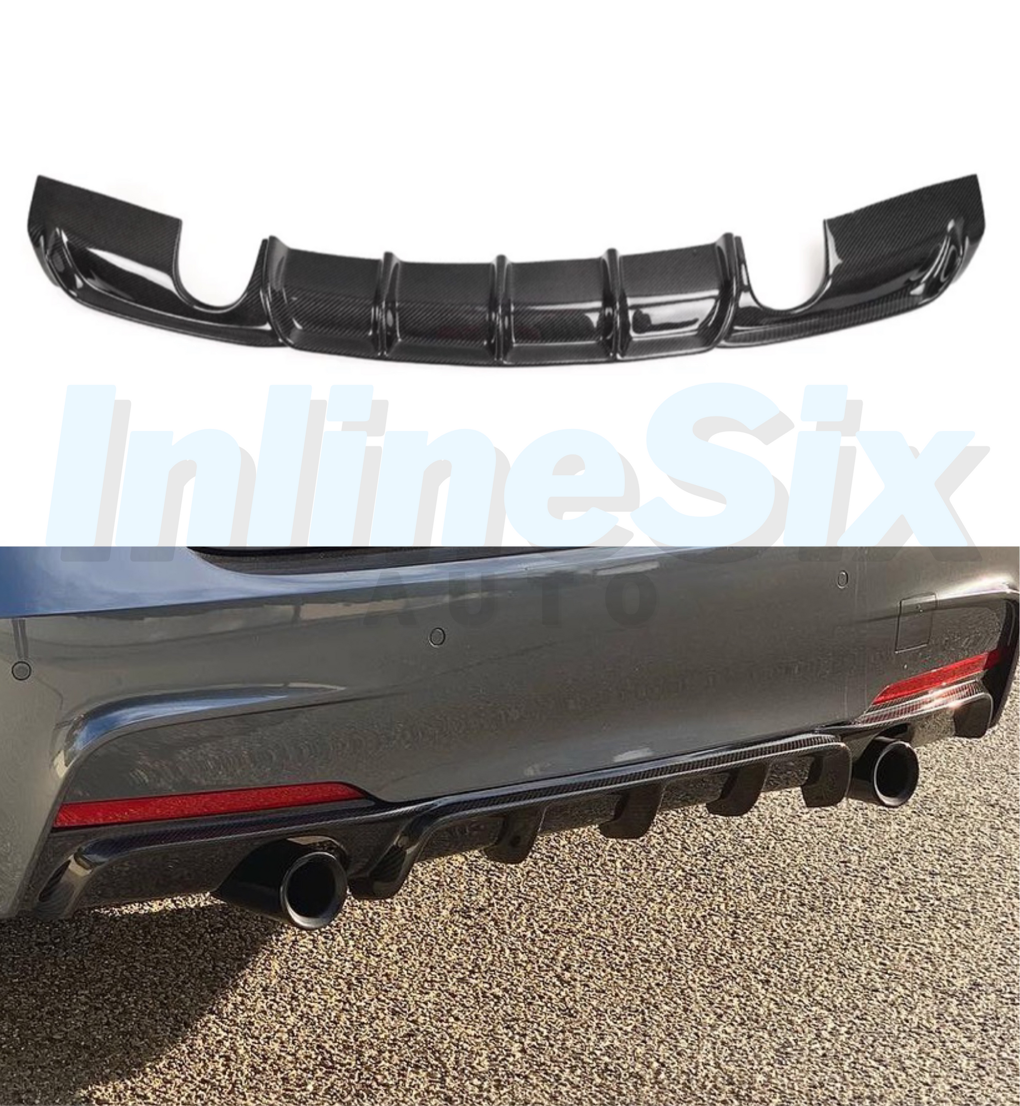 M Performance Style Diffuser Dual Exit for BMW F30 F31 M Sport Inline Six Auto